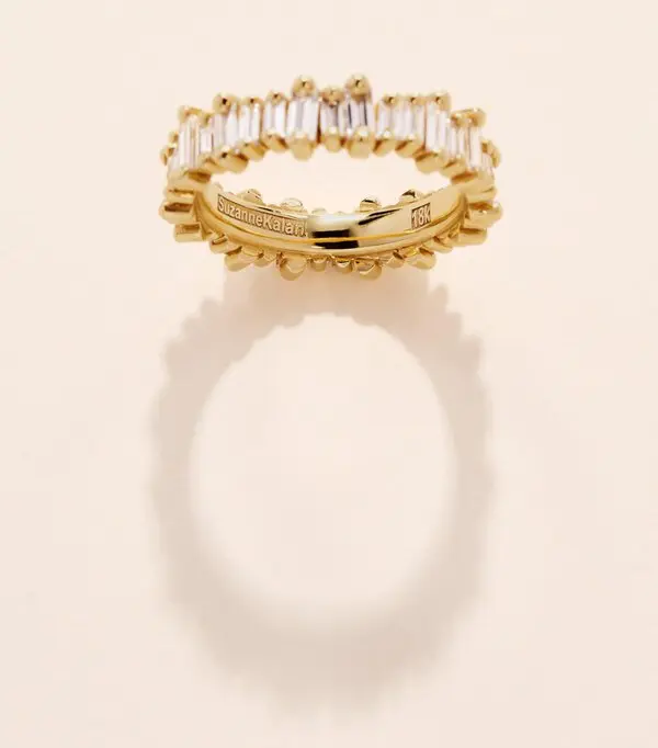 SUZANNE KALAN Bold Eternity Ring With Baguette Diamonds In 18k Yellow