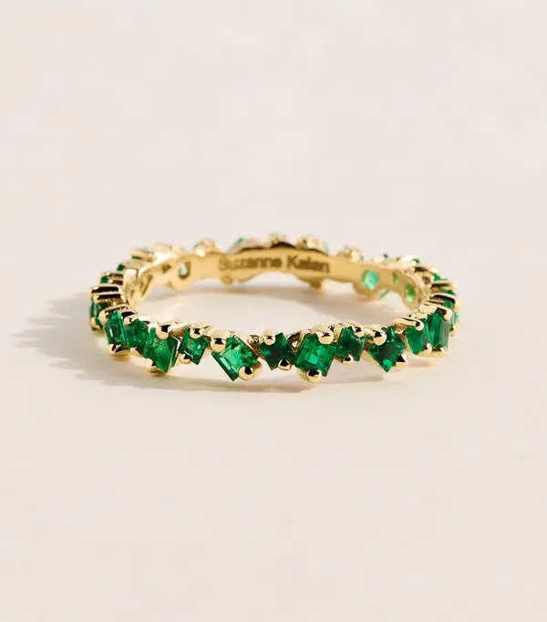 SUZANNE KALAN Yellow Emerald Eternity Ring - Gold