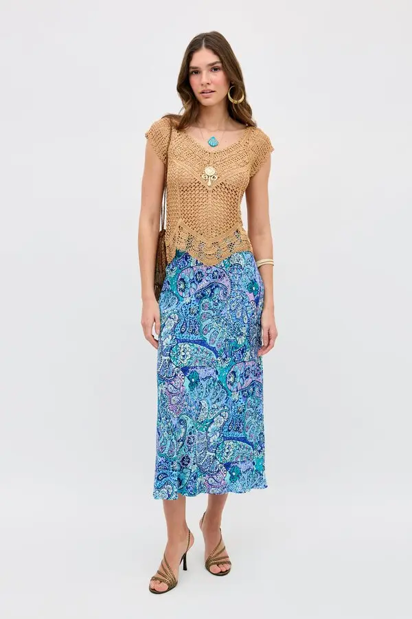 Rixo Kelly Paisley Floral Regular Skirt