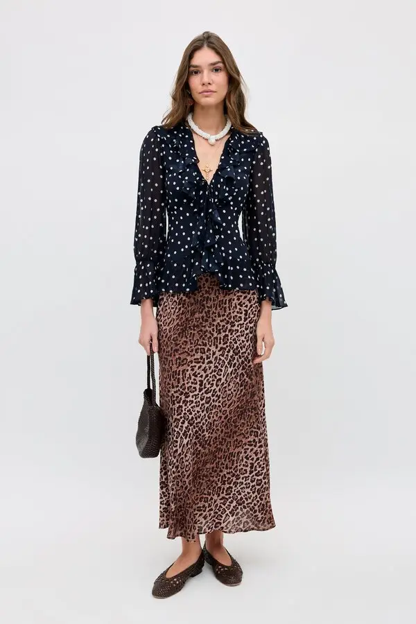 Rixo Layla Dot Regular Shirt