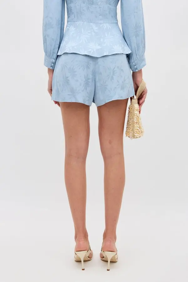 Rixo Anne Daisy Jacquard Bell Regular Top And Shorts