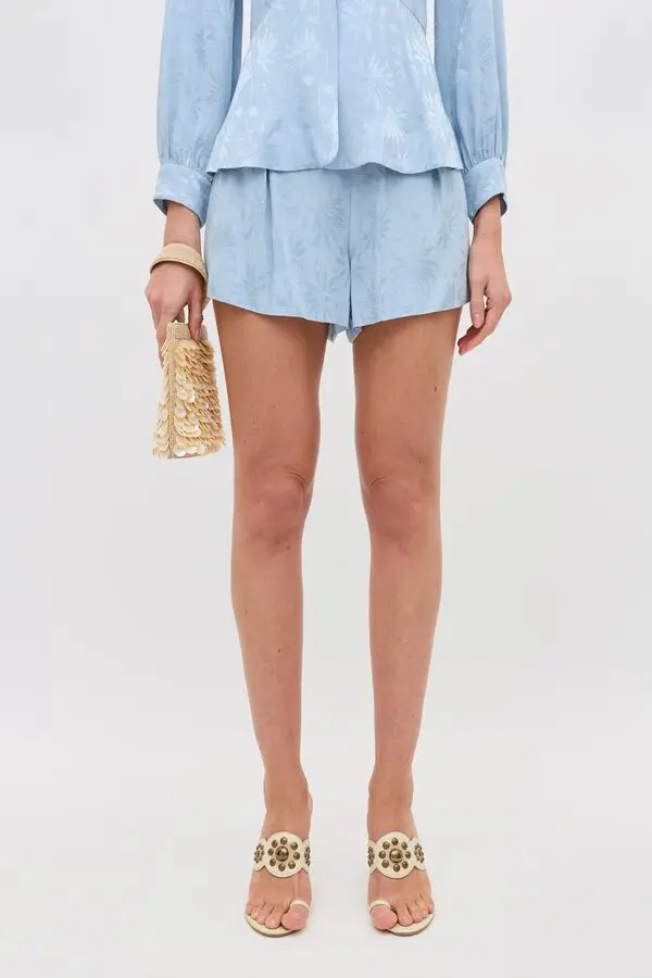 Rixo Anne Daisy Jacquard Bell Regular Top And Shorts