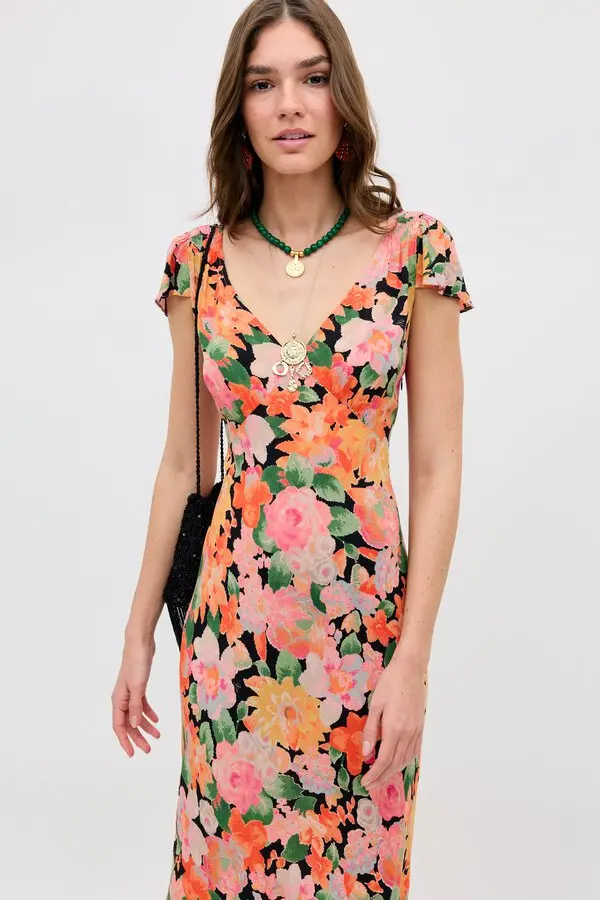 Rixo Cathy Chelsea Floral Dress - Orange