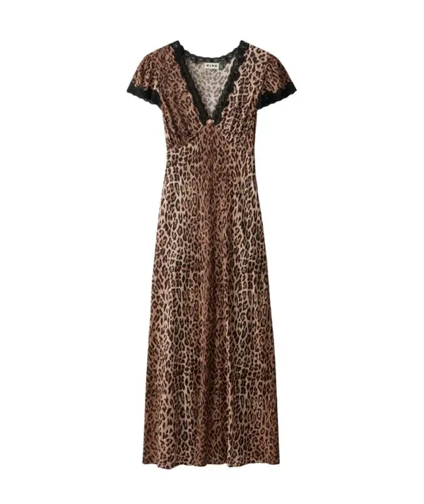 Rixo Clarice Leopard Print Midi Dress - Brown
