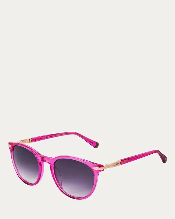 AIMEE Bondi Round Sunglasses - Pink Crystal