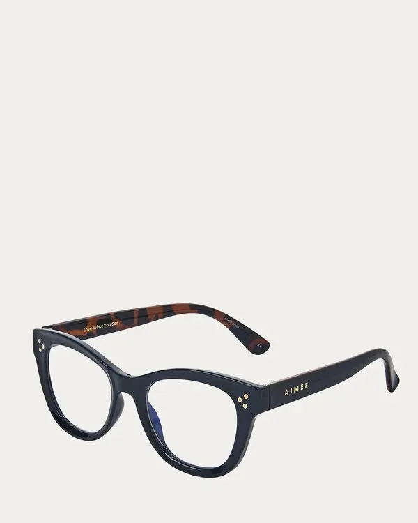 AIMEE Seeker Square Eyeglasses With Blue Light Blocking Lenses - Black