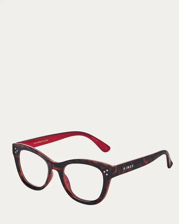 AIMEE Seeker Square Eyeglasses With Blue Light Blocking Lenses - Tortoise