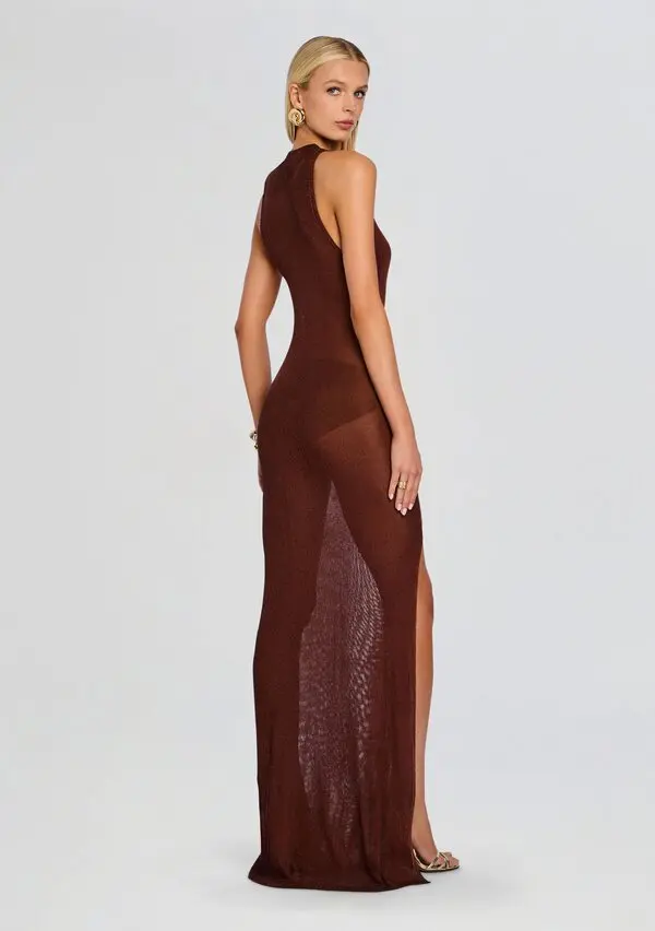 SEROYA Metallic Knit Maxi Dress