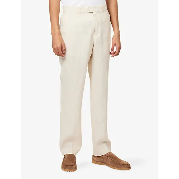 PERCIVAL Tailored Linen Trousers - Cream