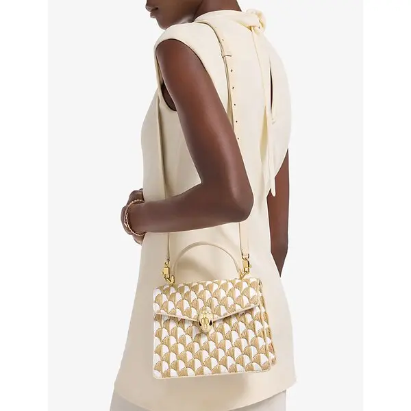 BVLGARI Serpenti Forever Raffia Top-handle Bag