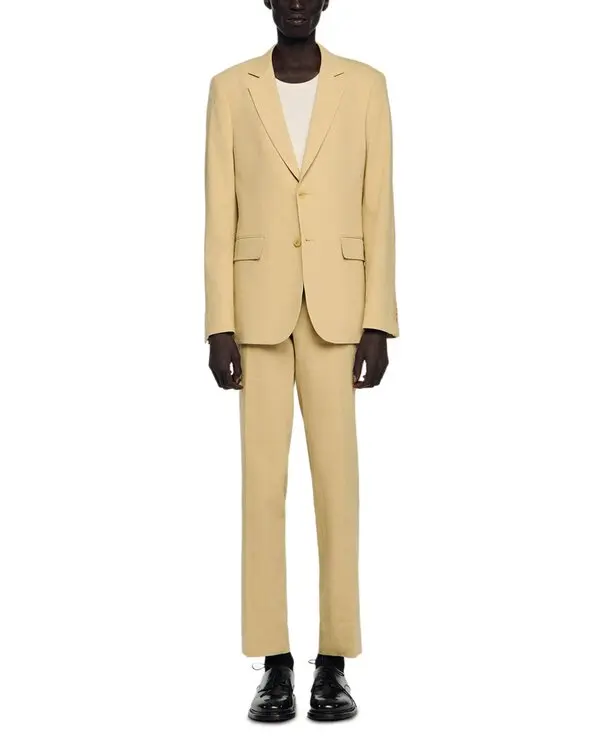 Sandro Classic Fit Linen Suit Jacket