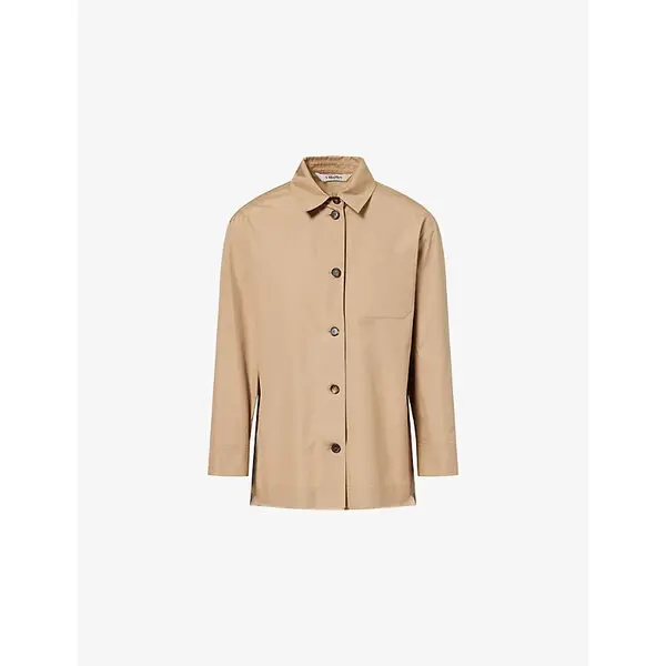 Max Mara Relaxed-fit Cotton Shirt With Patch Pocket - Desert
