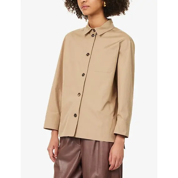 Max Mara Relaxed-fit Cotton Shirt With Patch Pocket - Desert