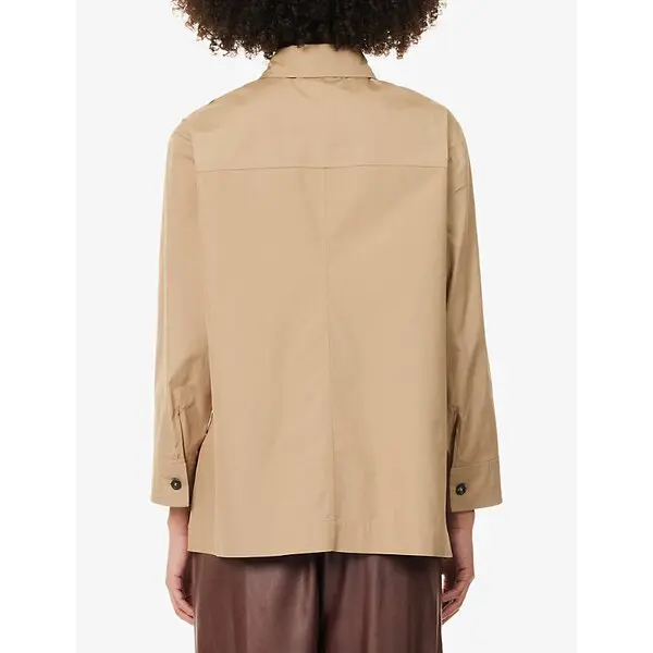 Max Mara Relaxed-fit Cotton Shirt With Patch Pocket - Desert