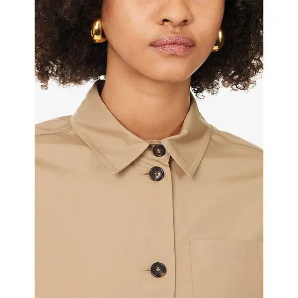 Max Mara Relaxed-fit Cotton Shirt With Patch Pocket - Desert