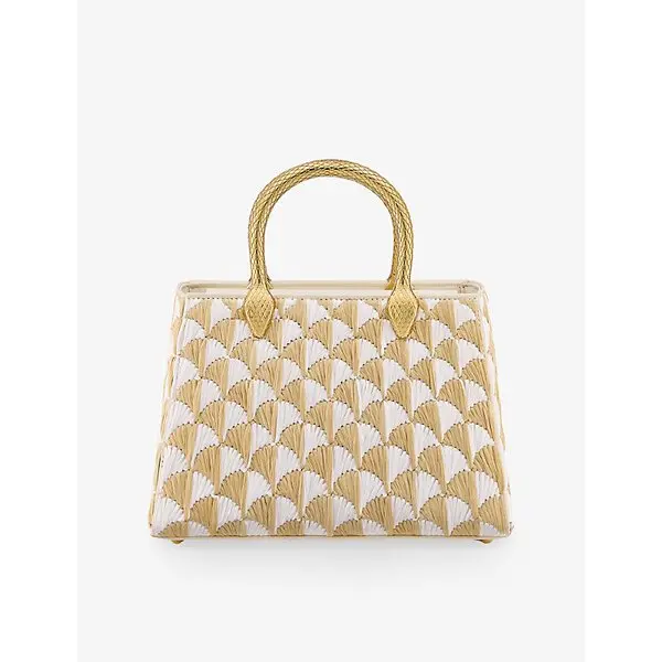 BVLGARI Serpentine Duo Raffia Tote Bag