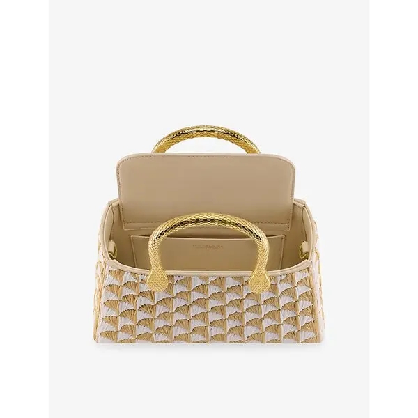 BVLGARI Serpentine Duo Raffia Tote Bag