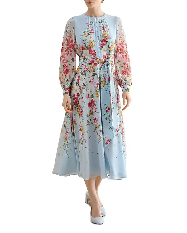 HOBBS LONDON Liberty Silk Printed Midi Dress