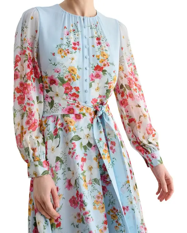 HOBBS LONDON Liberty Silk Printed Midi Dress