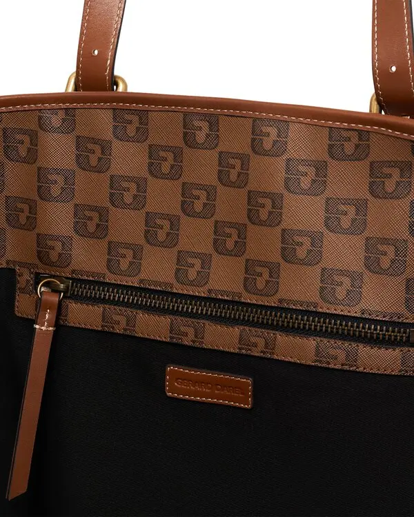 Gerard Darel Monogram Canvas Tote