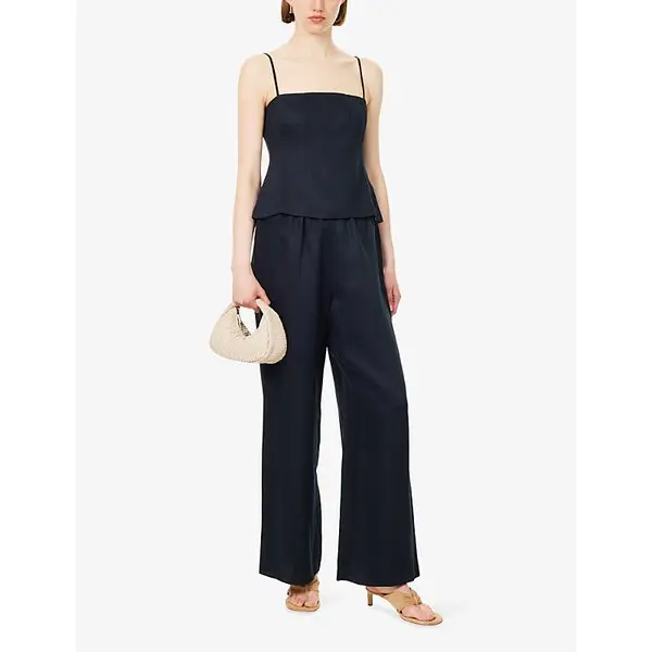 Jenni Kayne Spaghetti Strap Linen-blend Top
