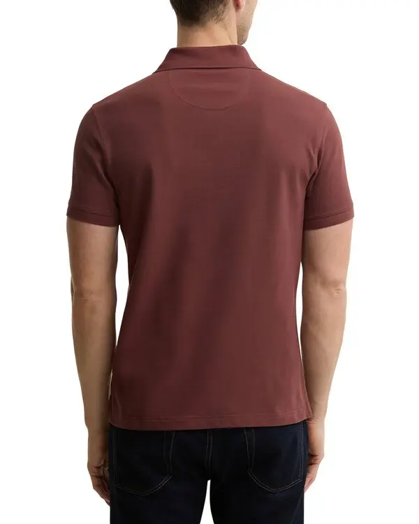 Barbour Tartan Pique Logo Polo Shirt - Burnt Pepper