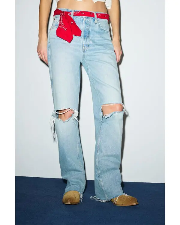 RE/DONE High Rise Loose Distressed Jeans