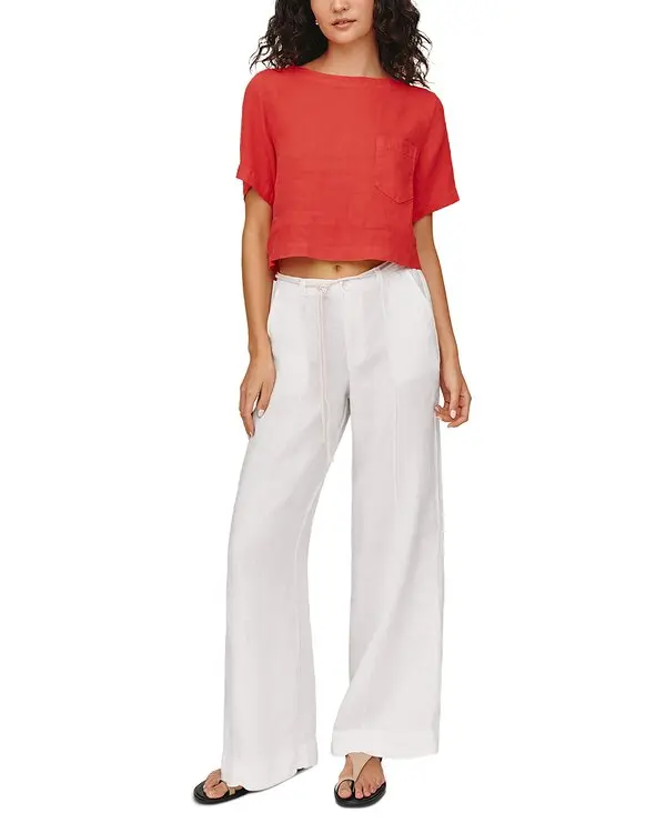 Bella Dahl Pintuck Wide Leg Linen Pants