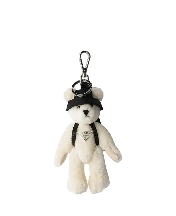 Prada Teddy Keychain Charm - White