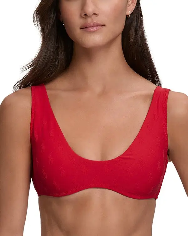 Polo Ralph Lauren Deep Scoop Bralette Bikini Top - Cruise Red