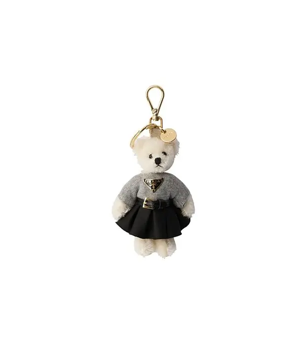 Prada Teddy Keychain Charm - White