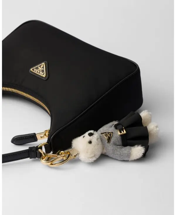 Prada Teddy Keychain Charm - White