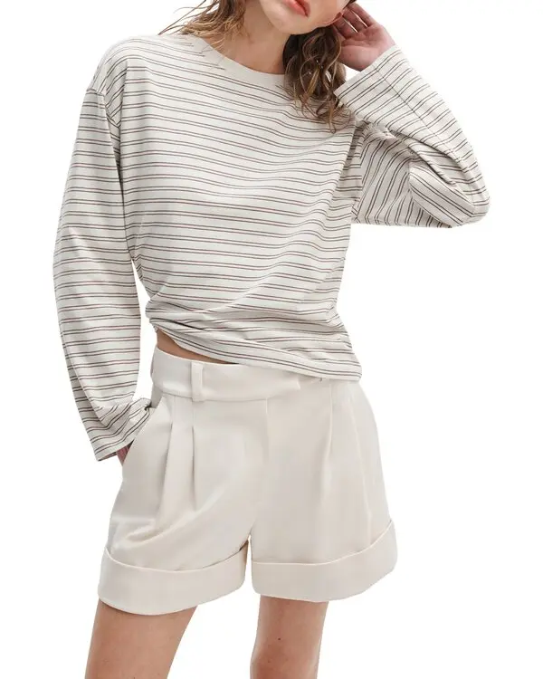 Rag & Bone Kelly Stripe Boxy Jersey Tee - Copper Multi