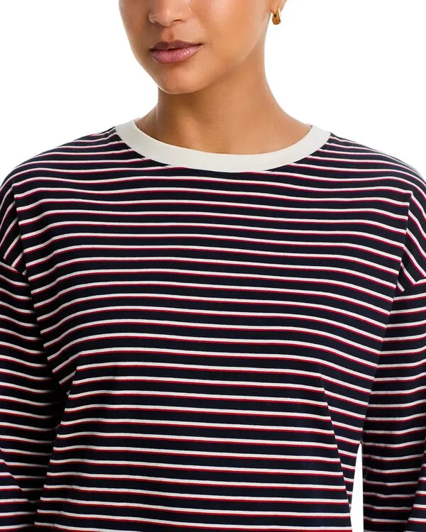 Rag & Bone Kelly Stripe Boxy Jersey Tee - Navy Multi