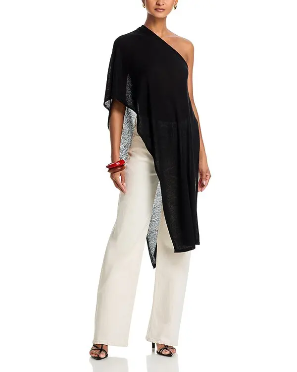 Velvet By Graham & Spencer Floren One Shoulder Poncho - Black