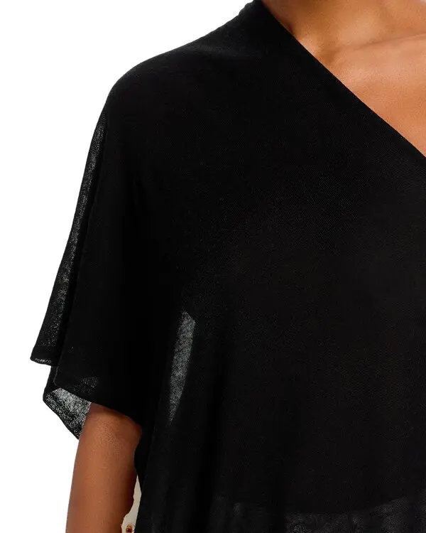 Velvet By Graham & Spencer Floren One Shoulder Poncho - Black