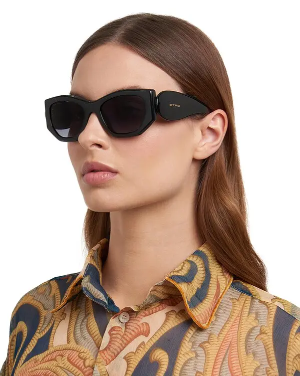 Etro Paisley Geometric Sunglasses, 53mm - Black