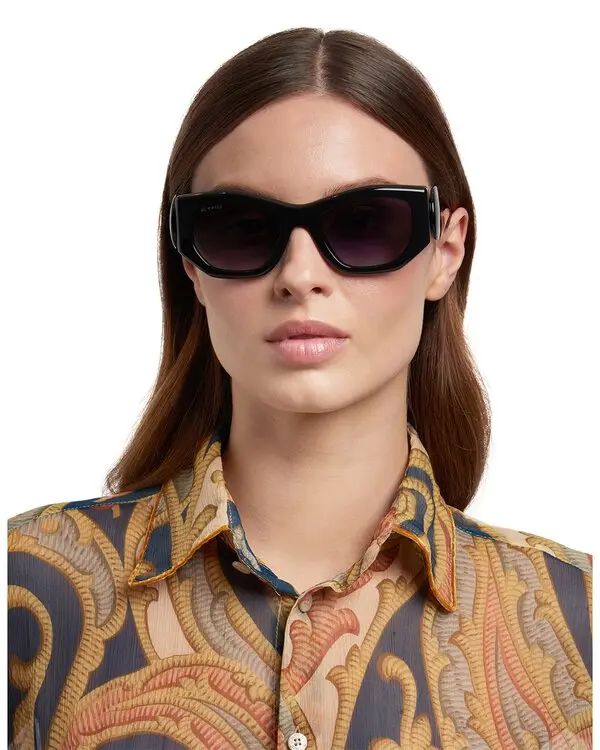 Etro Paisley Geometric Sunglasses, 53mm - Black