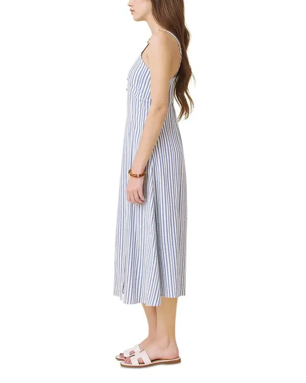 Splendid Madelyn Striped Midi Dress - White/azure
