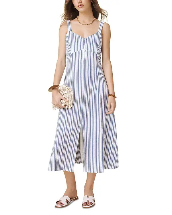 Splendid Madelyn Striped Midi Dress - White/azure