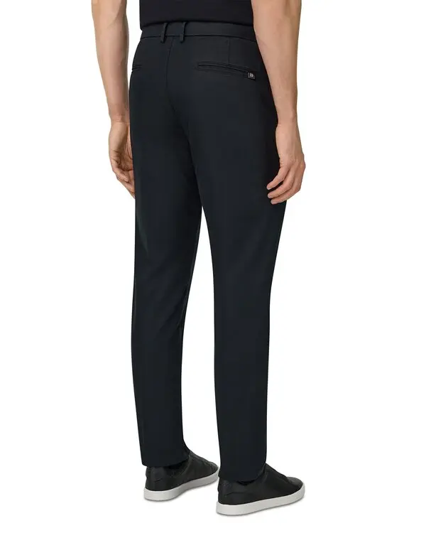 Boggi Milano Panama Regular Fit Stretch Cotton Trousers - Black