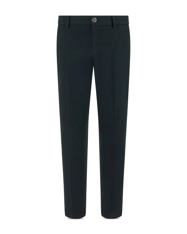 Boggi Milano Panama Regular Fit Stretch Cotton Trousers - Black