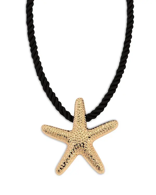 Ettika Starfish Statement Pendant Necklace - Black