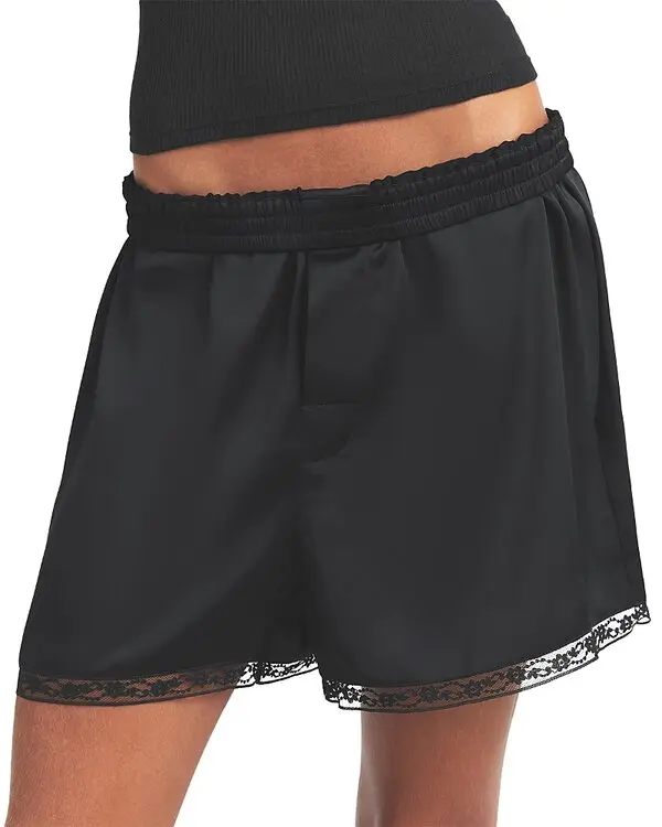 SKIMS Woven Shine Sleep Boxers - Onyx