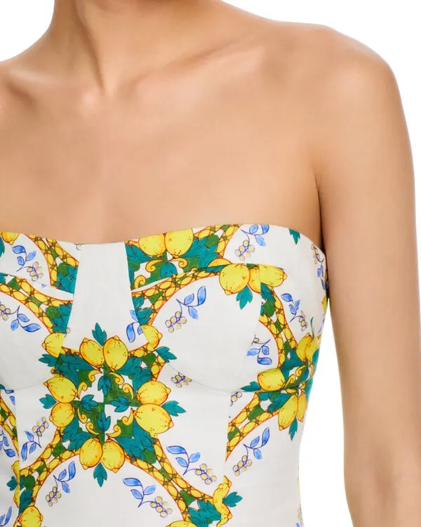 MILLY Livna Printed Midi Dress - Yellow Multi