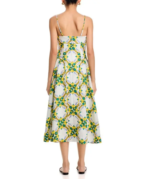 MILLY Livna Printed Midi Dress - Yellow Multi