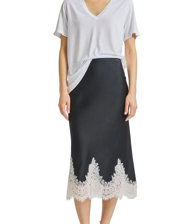 SAINT ART Talia Lace Trim Skirt - Black