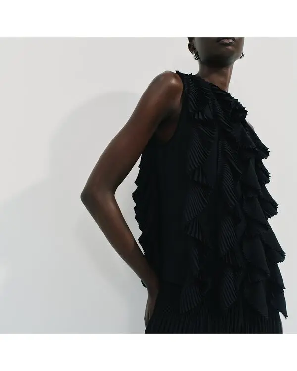 SAINT ART Neo Organza Pleated Top