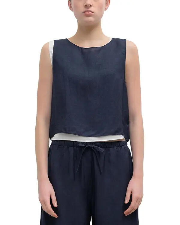 LESET Daniel Crop Sleeveless Crew Top