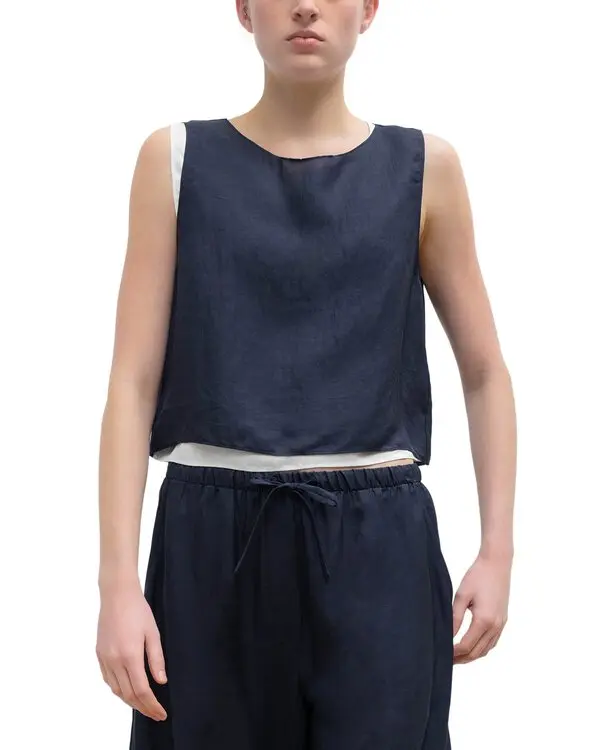 LESET Daniel Crop Sleeveless Crew Top